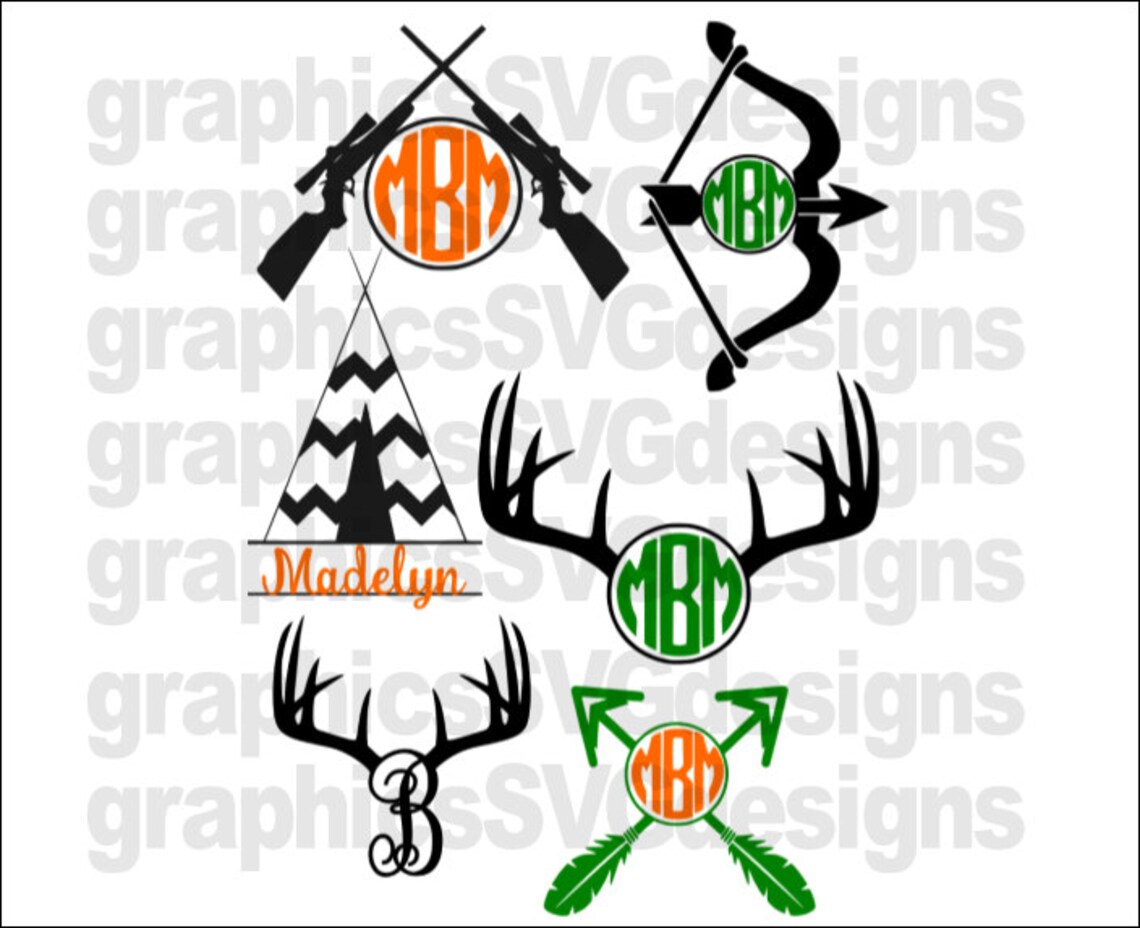 Hunting Monogram SVG Camping Monogram SVG SVG File for | Etsy