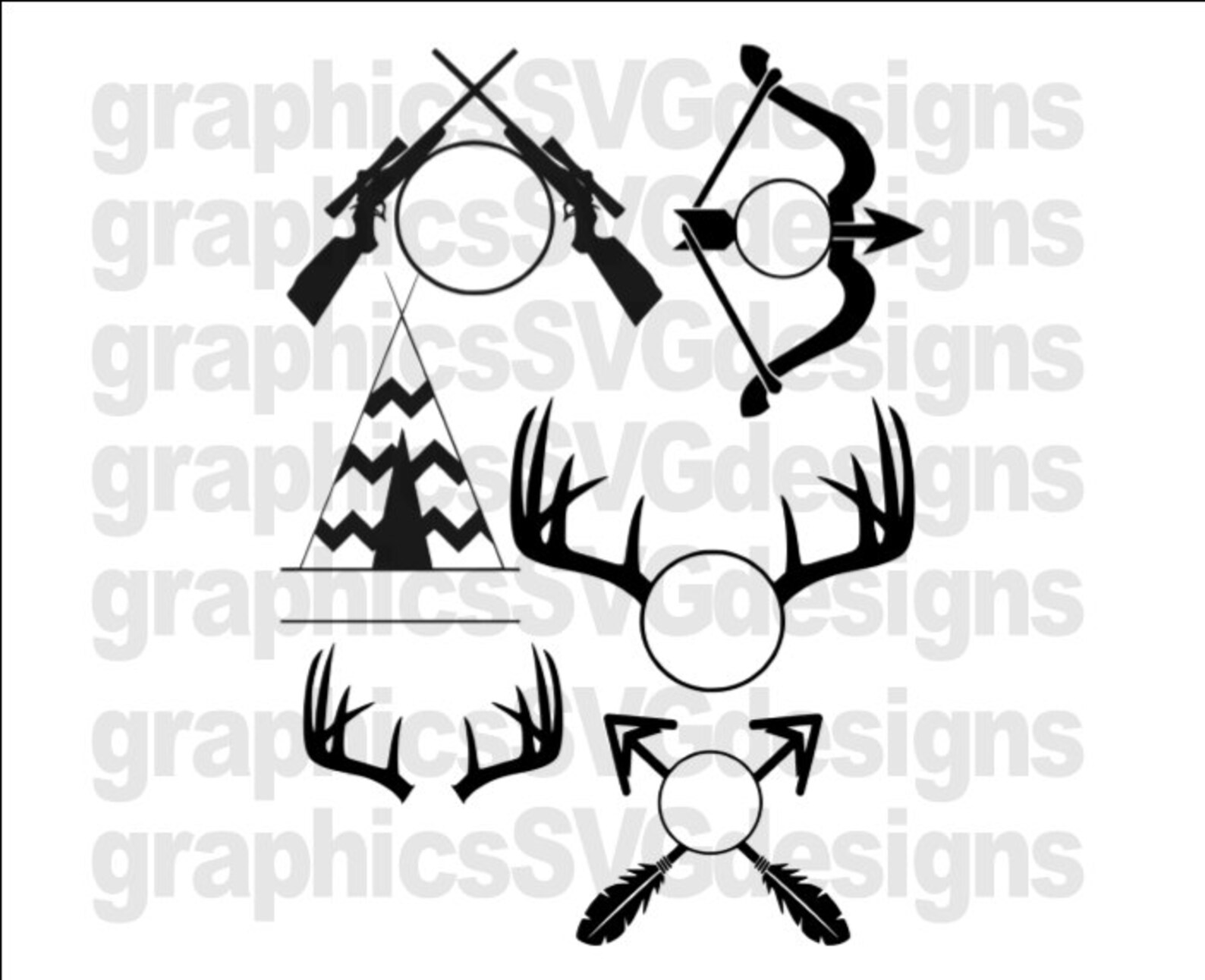 Hunting Monogram SVG Camping Monogram SVG SVG File for | Etsy