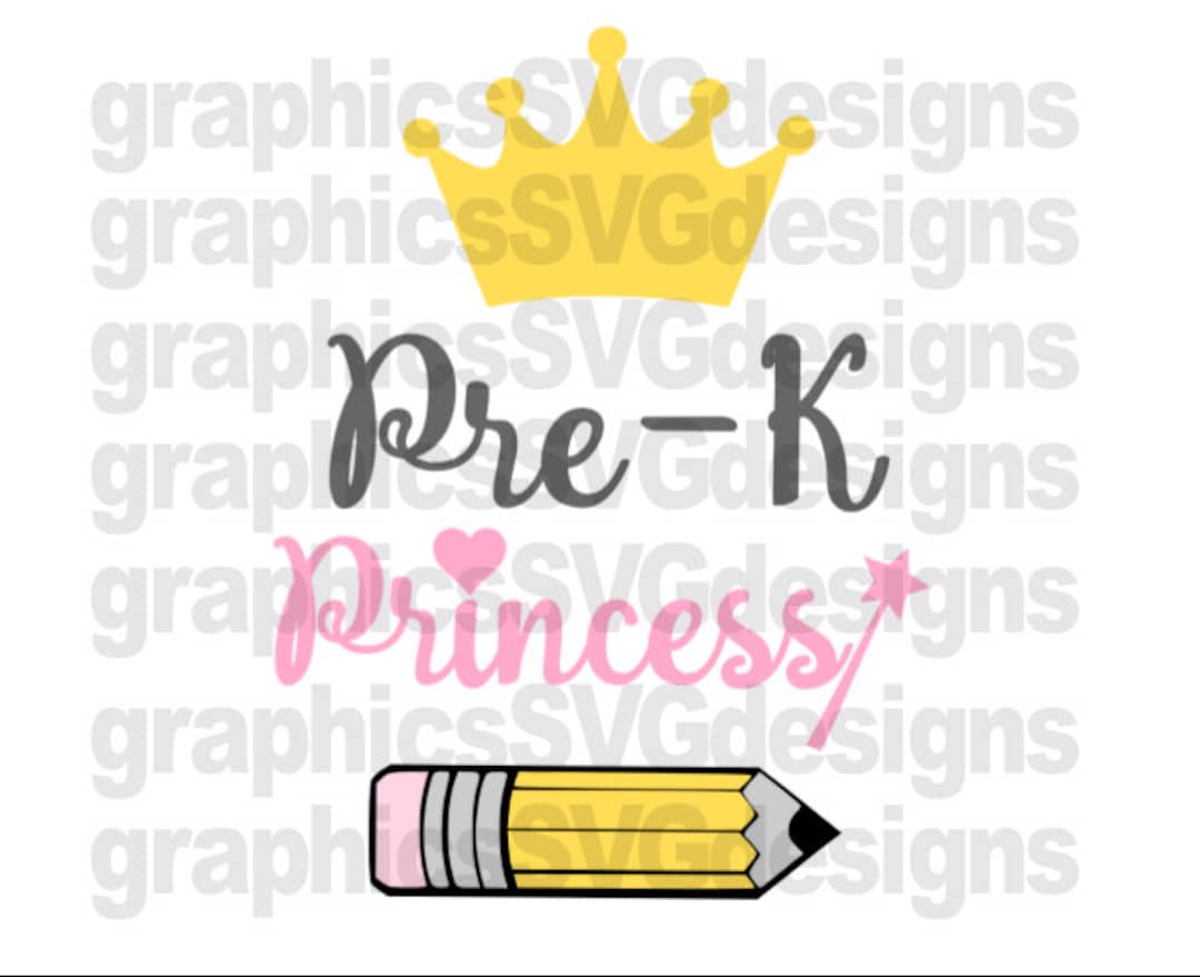 Pre K Princess SVG File for Cricut and Cameo DXF for Silhouette Studio ...