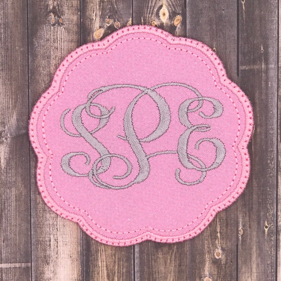 Scallop Flower Applique, Flower Frame Appliqué, Patch, Ith Embroidery ...
