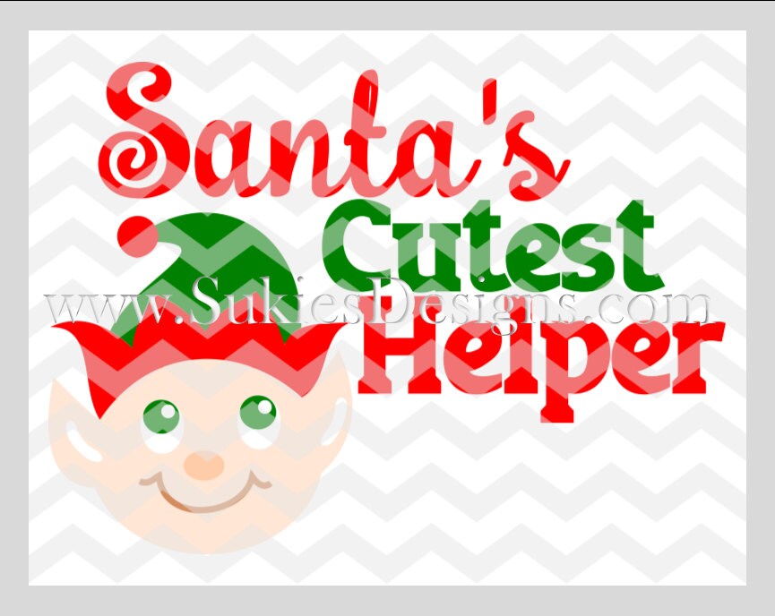 Santa's Cutest Helper Christmas SVG DXF PNG Files for | Etsy