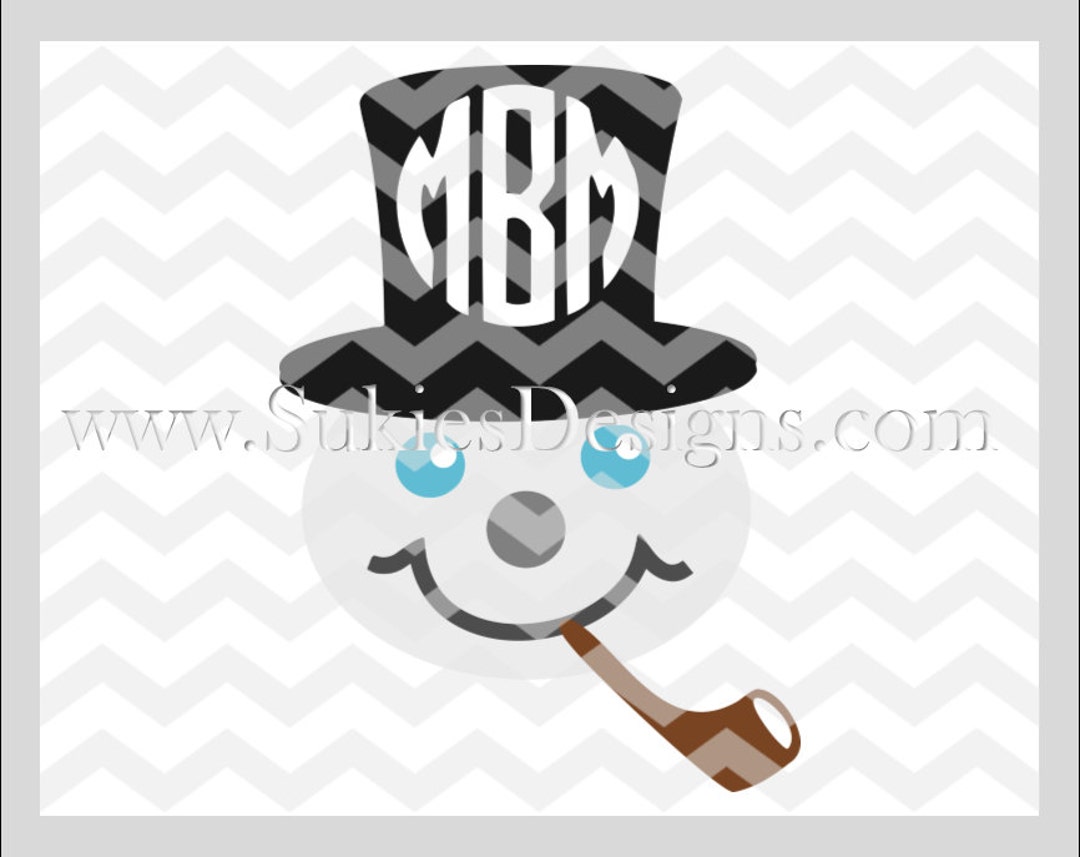 Snowman Monogram SVG, DXF, PNG Files for Cricut and Silhouette Cutting ...