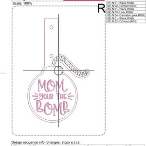 Mom Snap Tab Embroidery Design, Snap Tab Embroidery Design,in the Hoop ...