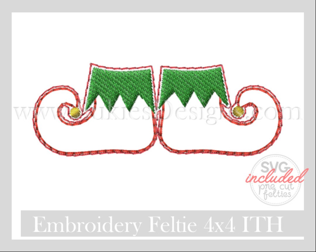 Elf Shoes Feltie Machine Embroidery Design,feltie Embroidery Designs ...