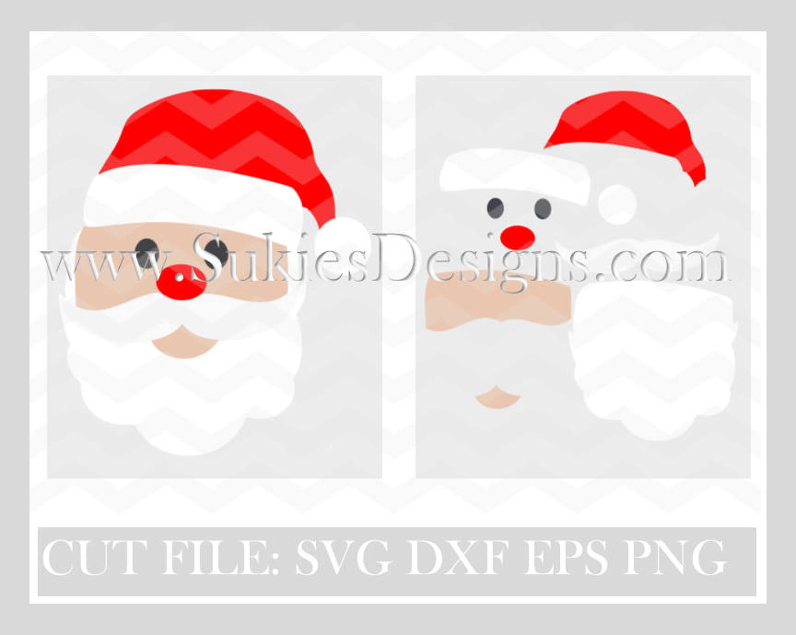 Santa Face Svg SVG DXF PNG Files for Cricut and Silhouette | Etsy