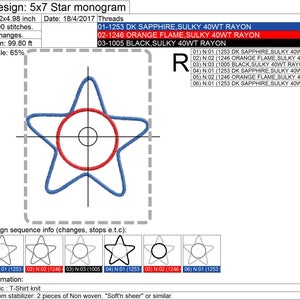 Star Monogram 4x4, 5x7, 6x10 Machine Embroidery Designs, 4th of July ...