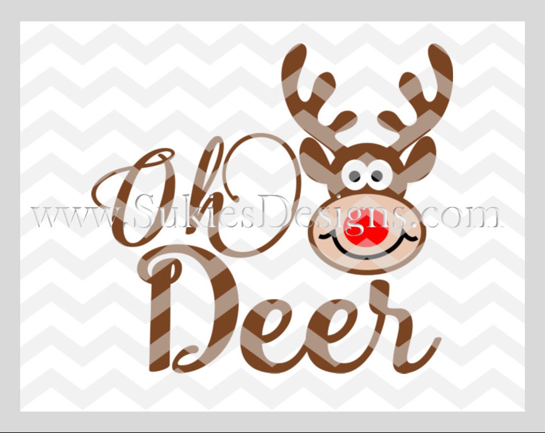 Oh Deer Christmas SVG, DXF, PNG Files for Cricut and Silhouette Cutting ...