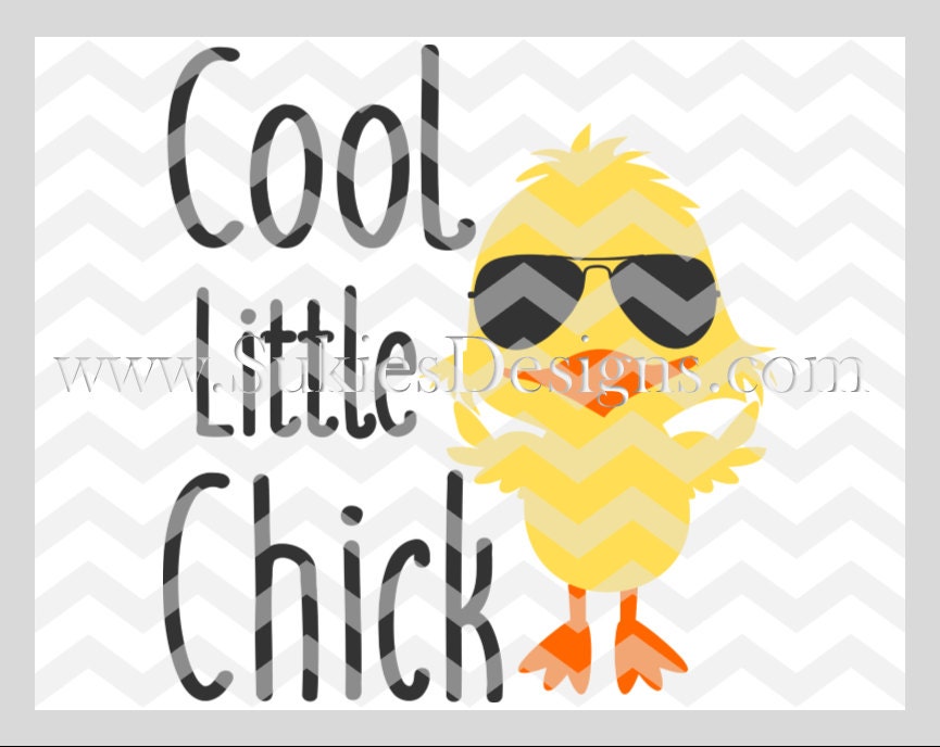 Cool Little Chick SVG DXF PNG Files for Cricut and - Etsy