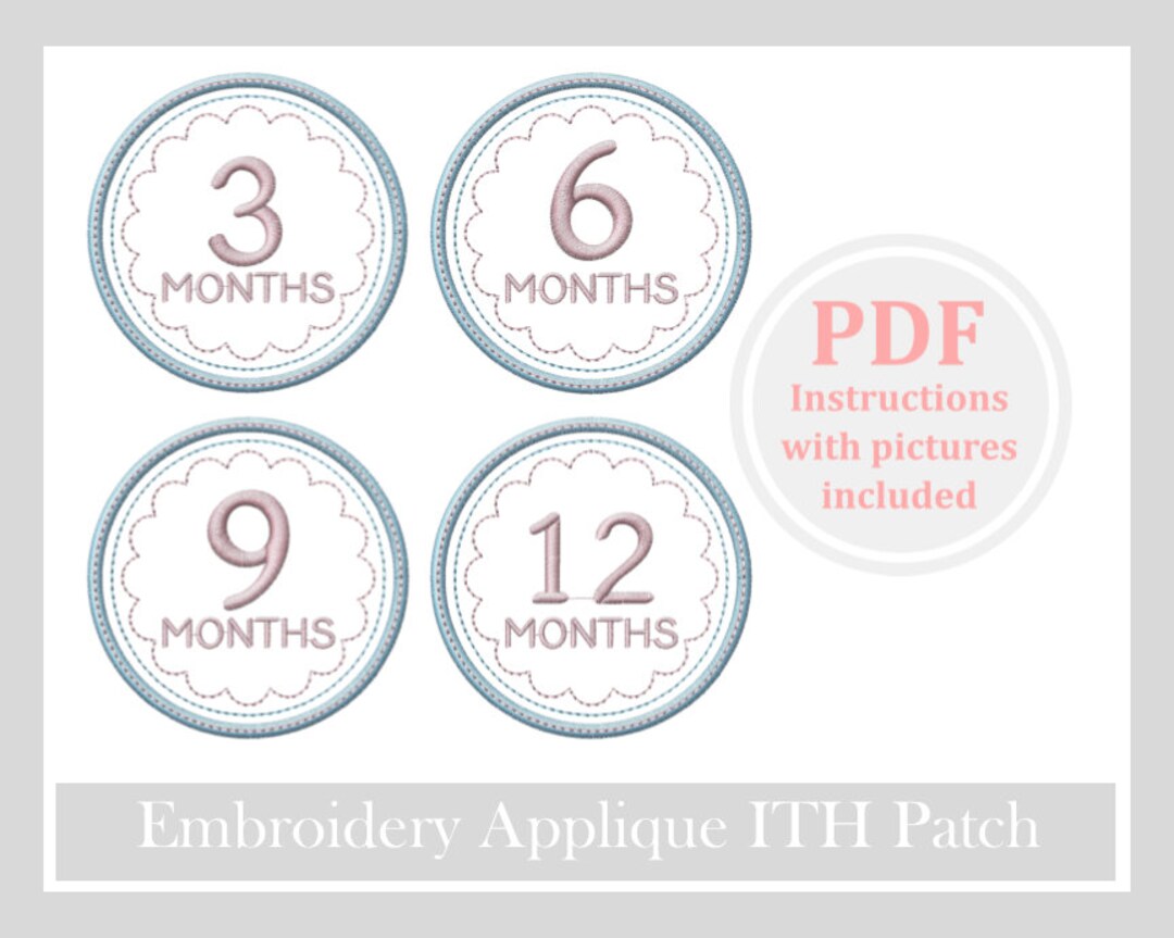 Baby Milestone Embroidery Design, Ith Patch Embroidery Design ...