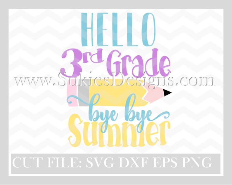 Hello 3rd Grade Bye Bye Summer Back to School Svg 1st Day of | Etsy