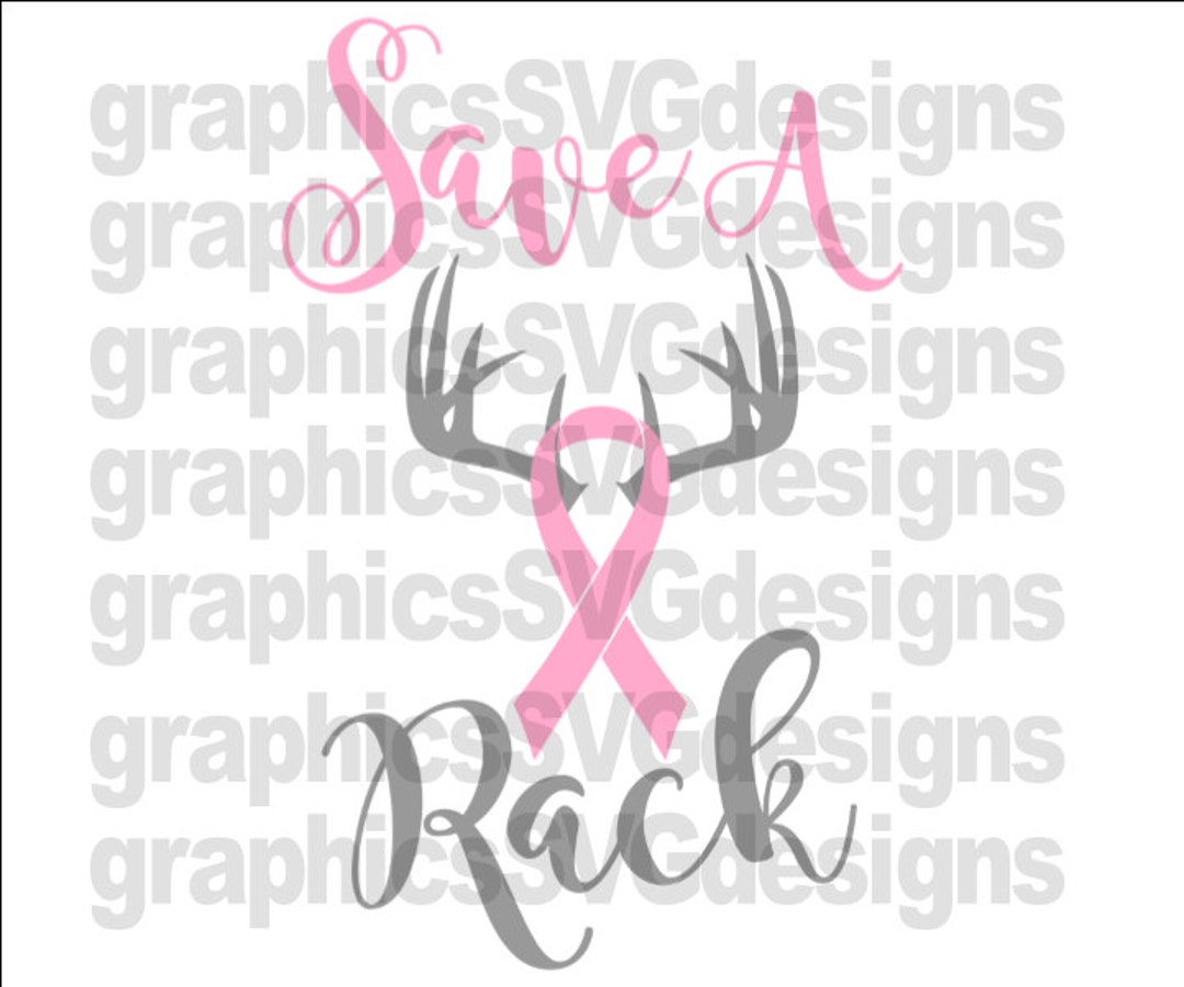 Save A Rack Cancer Pink Ribbon SVG File for Cricut and Cameo DXF for ...
