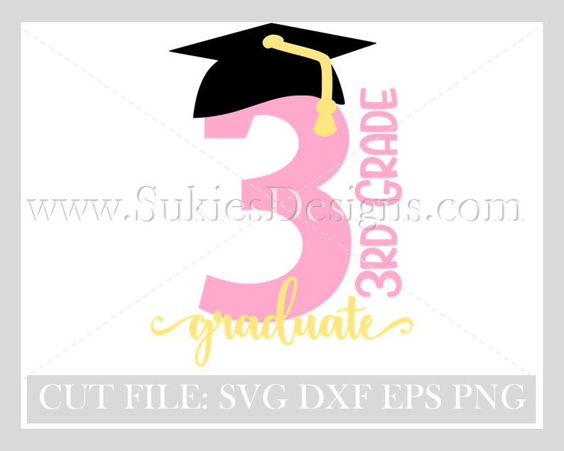3rd Grade Graduate SVG DXF PNG Files for Cricut and - Etsy