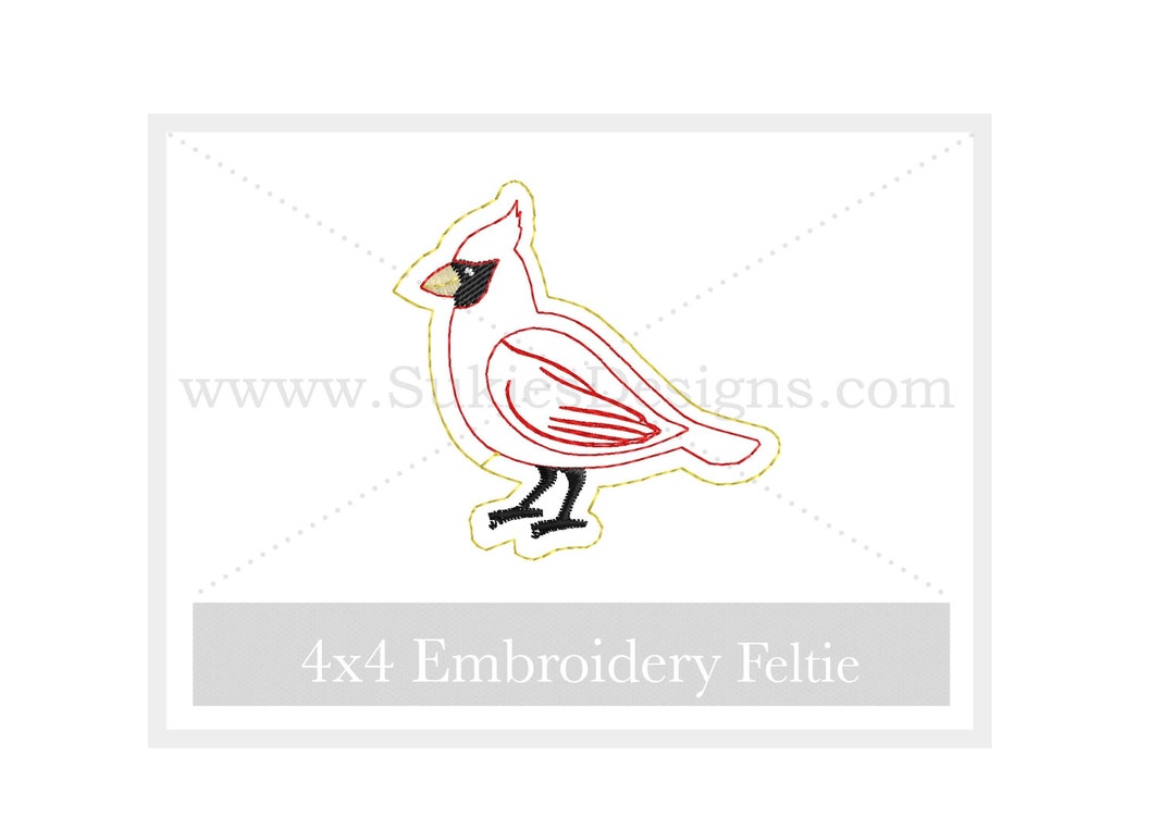 Cardinal Feltie Machine Embroidery Designs,ith Embroidery Design ...