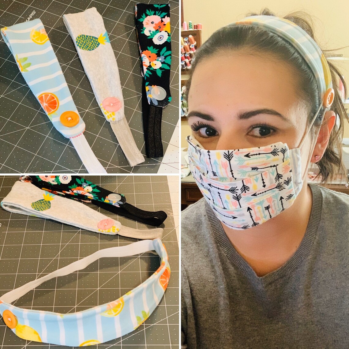 In the Hoop Face Mask Extender Ear Saver Button Embroidery - Etsy