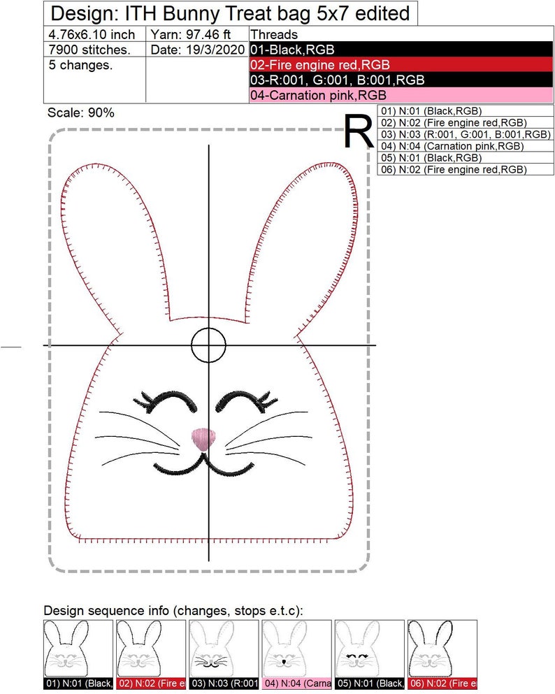 In the Hoop Easter Bunny Treat Bag, ITH Embroidery Design, in the Hoop ...