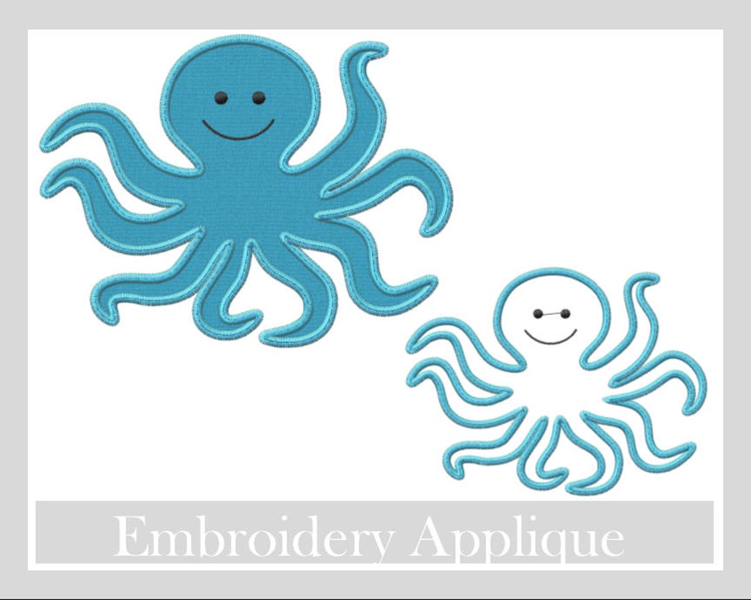 Cute Octopus Appliqué Designs, Summer Appliqué Designs, Beach Appliqué ...