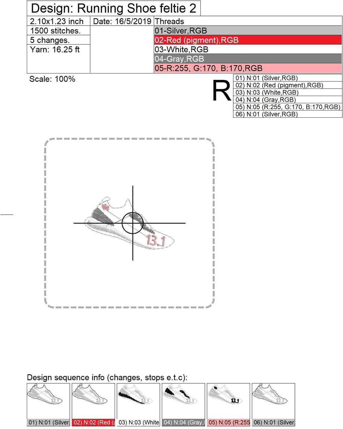 Running Shoe Feltie Machine Embroidery Designs, Shoe Feltie,sport ...