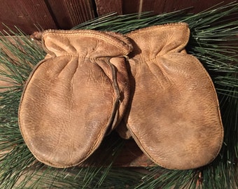 Leather mittens | Etsy