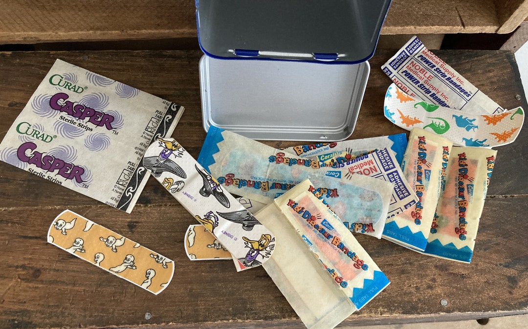 Older 2 Band-aid Metal Tins, Glow in the Dark Band-aid Tin. Sheer ...