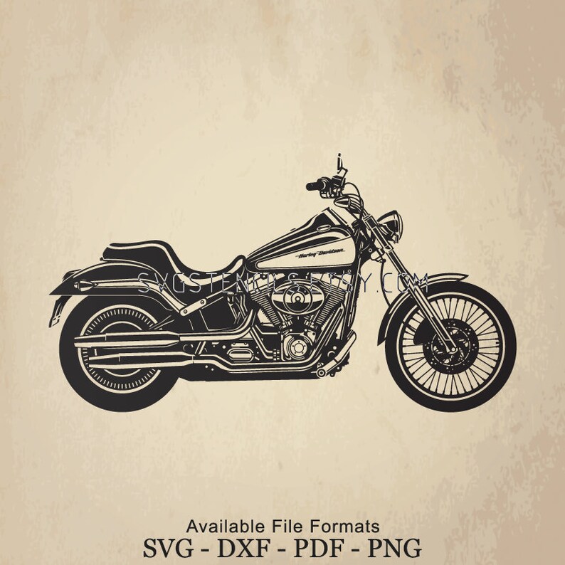 SVG Harley Davidson Softail Deuce Stencil Silhouette | Etsy