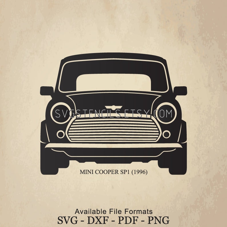 SVG Classic Mini Cooper SP1 1996 Stencil Silhouette | Etsy