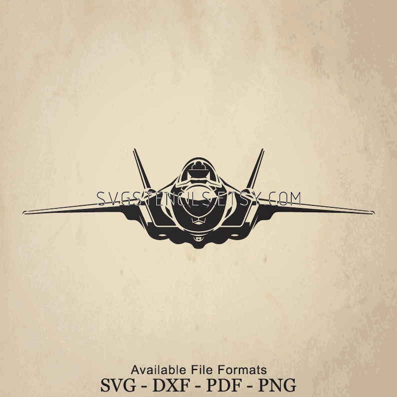 SVG F35 Jet Fighter Front View Stencil Silhouette Studio | Etsy