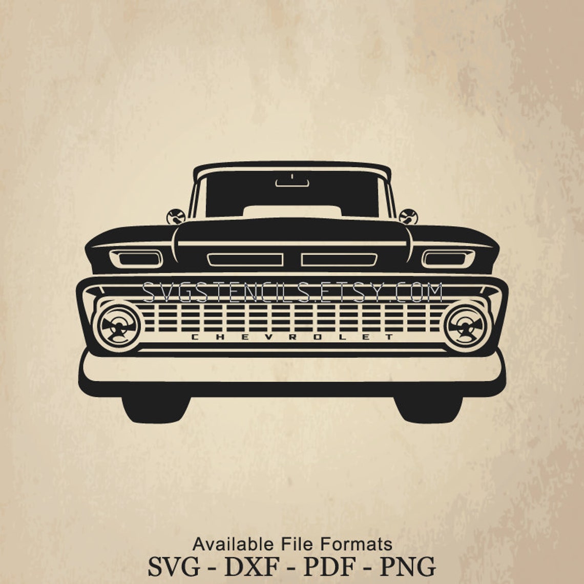 SVG Old Chevy Truck 1963 C10 Stencil Silhouette Studio | Etsy