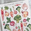 FRUIT & VEGETABLE Theme Sticker Sheet, Fruit and Veggie Sticker Sheet ...