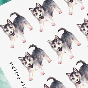 Cute Siberian Husky Stickers, Puppy Series, Planner Stickers, Weekly ...