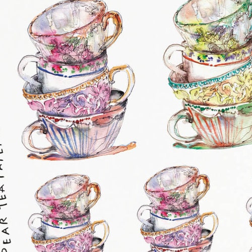 Tea Cups Stickers Colorful Tea Cup Stickers Decor Stickers - Etsy