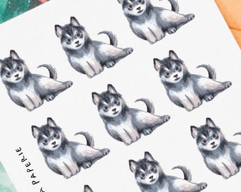 Cute Siberian Husky Stickers Puppy Series Planner Stickers | Etsy