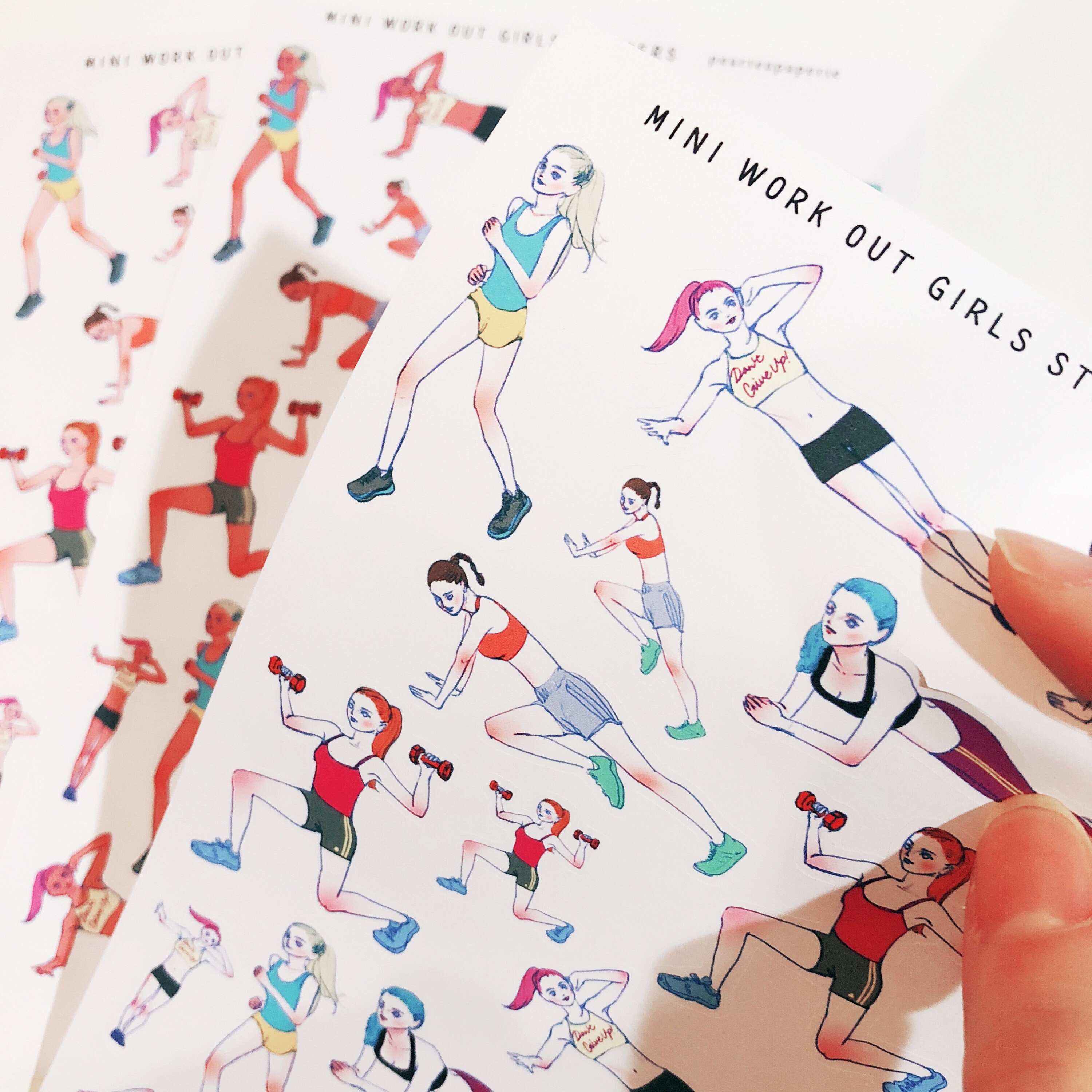 Mini Work Out Girls Stickers Work Out Stickers Fitness | Etsy