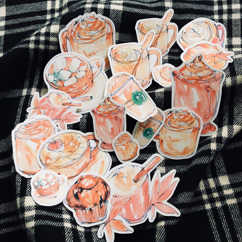 Autumn in Cafe Stickers Autumn Stickers Planner Stickers | Etsy