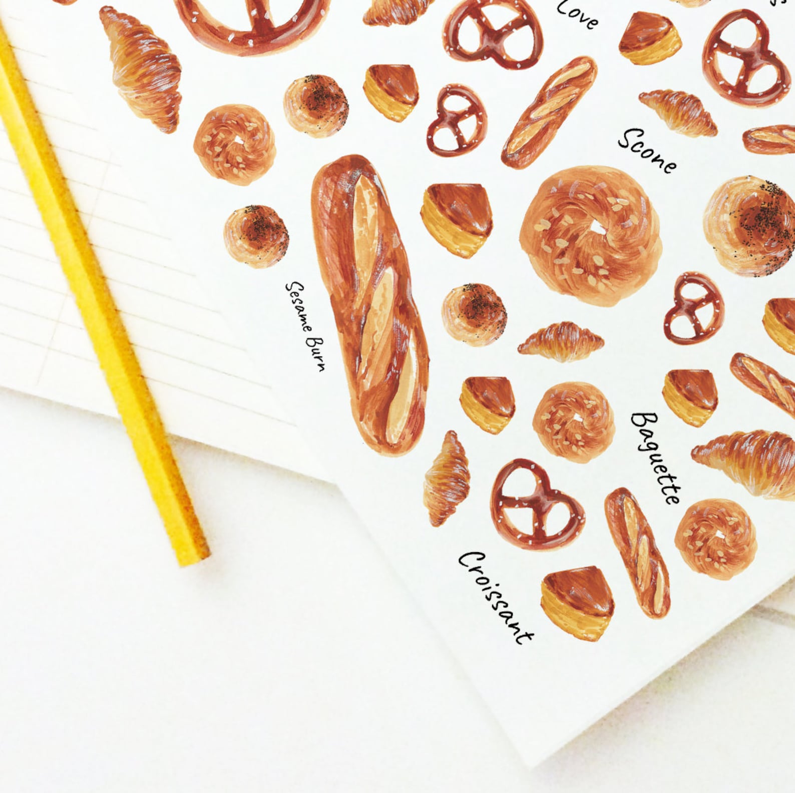 Bread Lover Stickers Set Bread Stickers Planner Stickers - Etsy