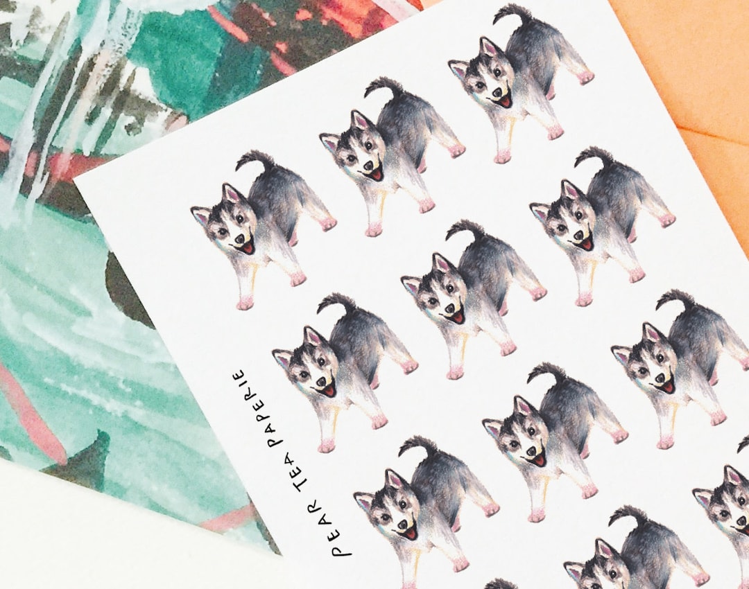 Cute Siberian Husky Stickers, Puppy Series, Planner Stickers, Weekly ...