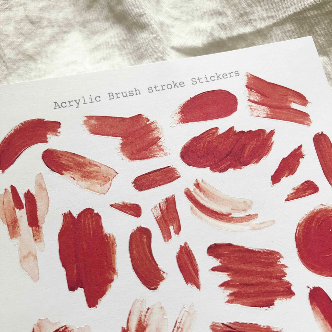 Acrylic Brush Stroke Stickers - Etsy