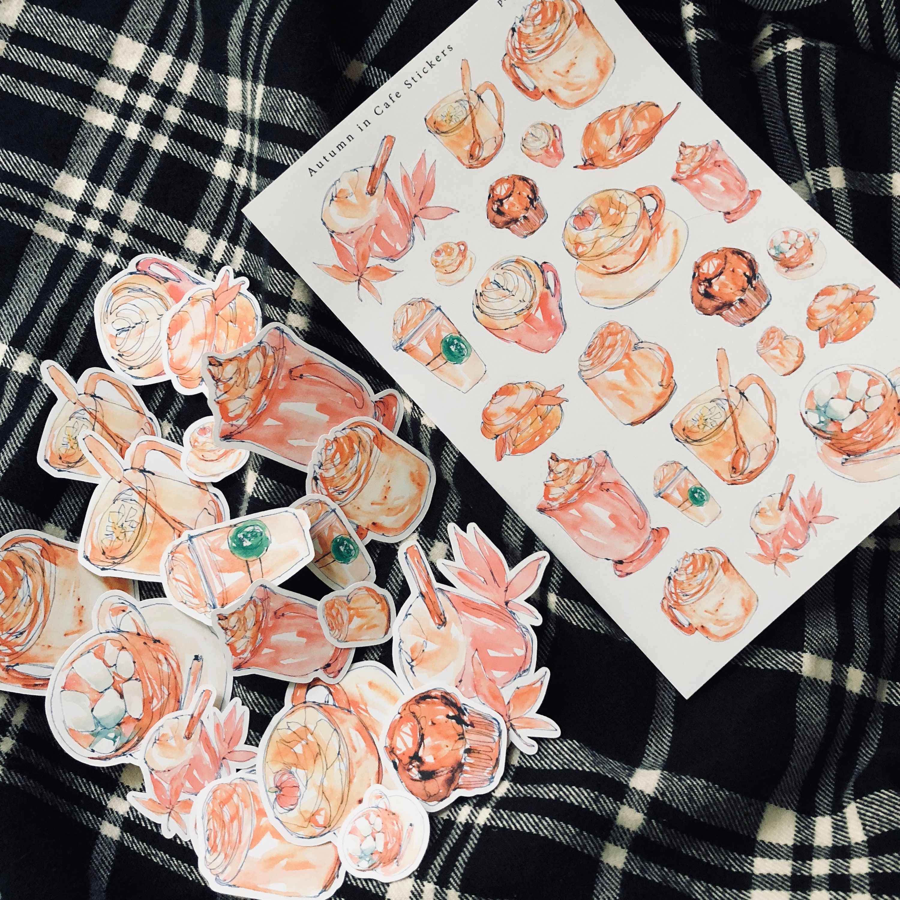 Autumn in Cafe Stickers Autumn Stickers Planner Stickers | Etsy