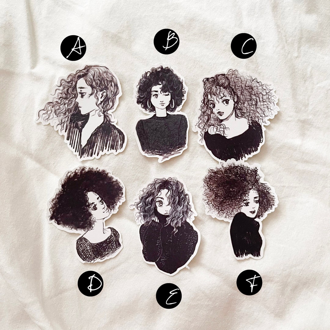 Curly Hair City Girls Stickers / Doll Stickers, Girl Stickers - Etsy