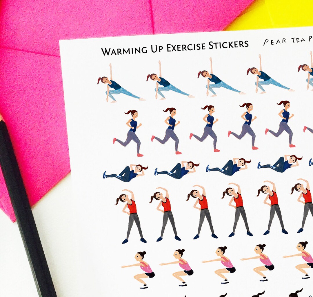 Warming up Exercise Stickers, Pre Work Out Set, Fitness Work Out ...