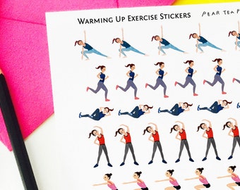 Work Out Series Stickers Exercise Stickers Fitness Stickers | Etsy