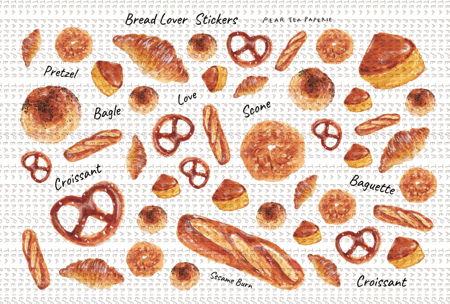 Bread Lover Stickers Set Bread Stickers Planner Stickers - Etsy