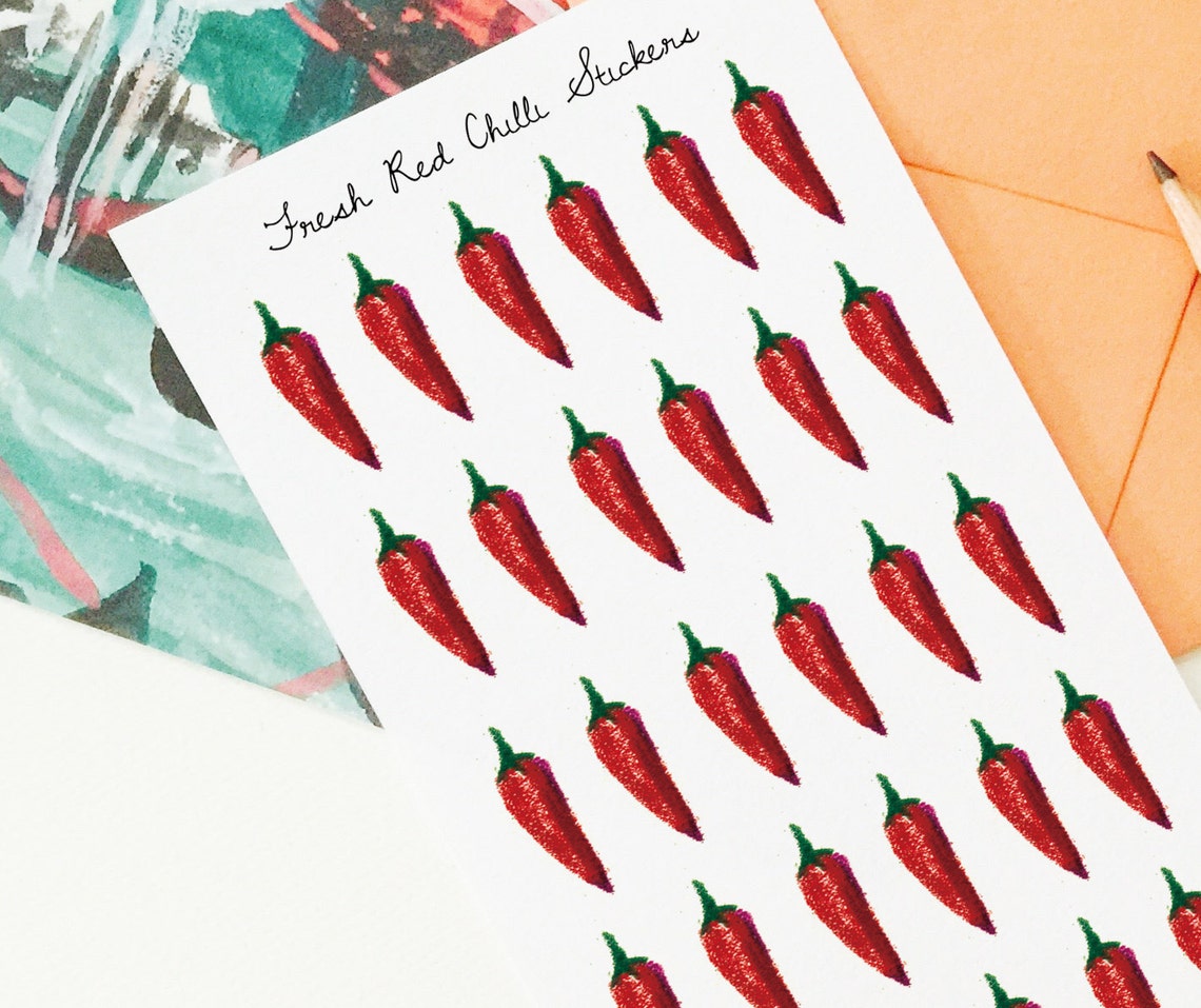 Fresh Red Chili Pepper Stickers - Etsy