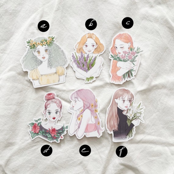 Flower Girls 2021 Stickers / Girl Stickers Doll Stickers - Etsy