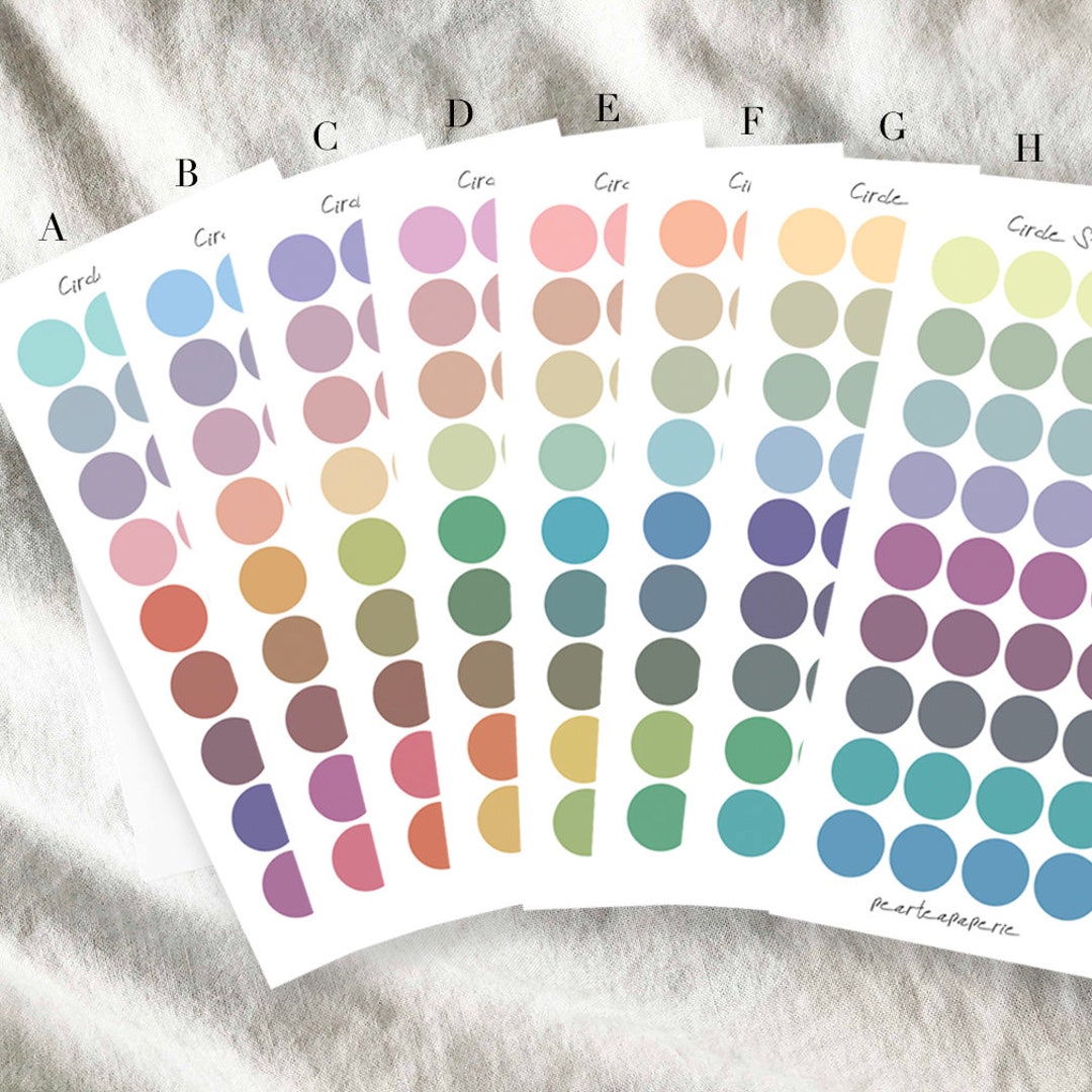 Circle Stickers - 8 Color Options - Etsy