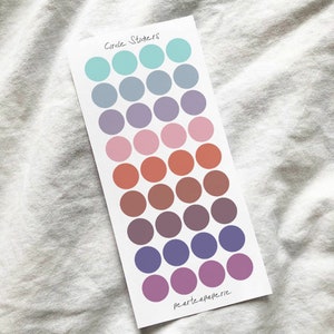 Circle Stickers - 8 Color Options - Etsy