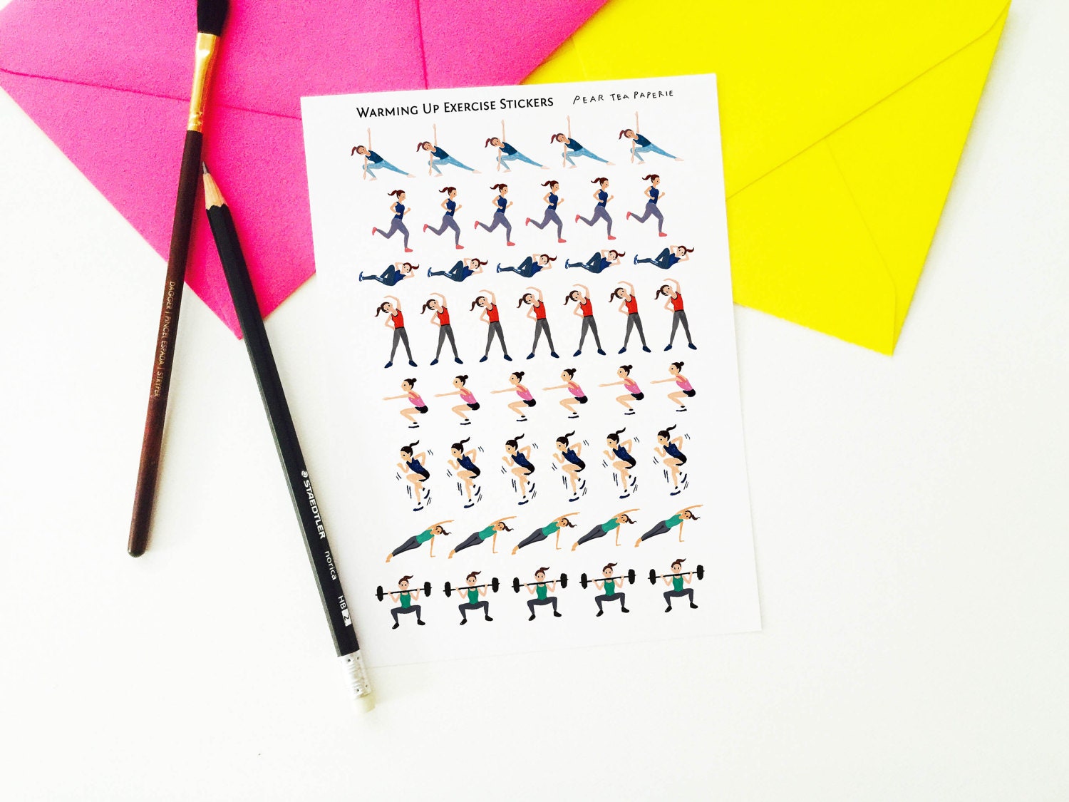 Warming up Exercise Stickers Pre Work Out Set Fitness Work | Etsy