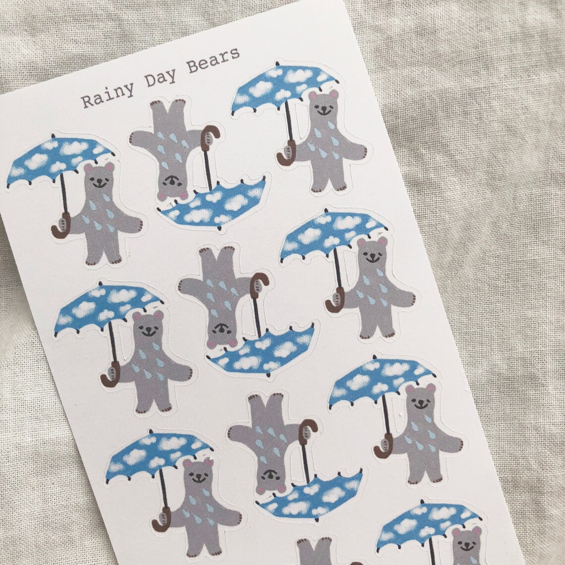 Rainy Day Bears Stickers, Planner Stickers, Kawaii Stickers, Diary ...