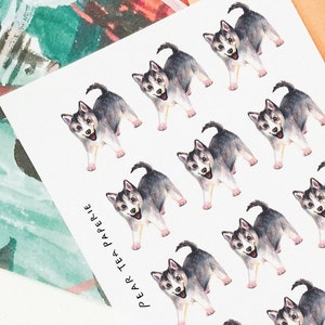 Cute Siberian Husky Stickers, Puppy Series, Planner Stickers, Weekly ...