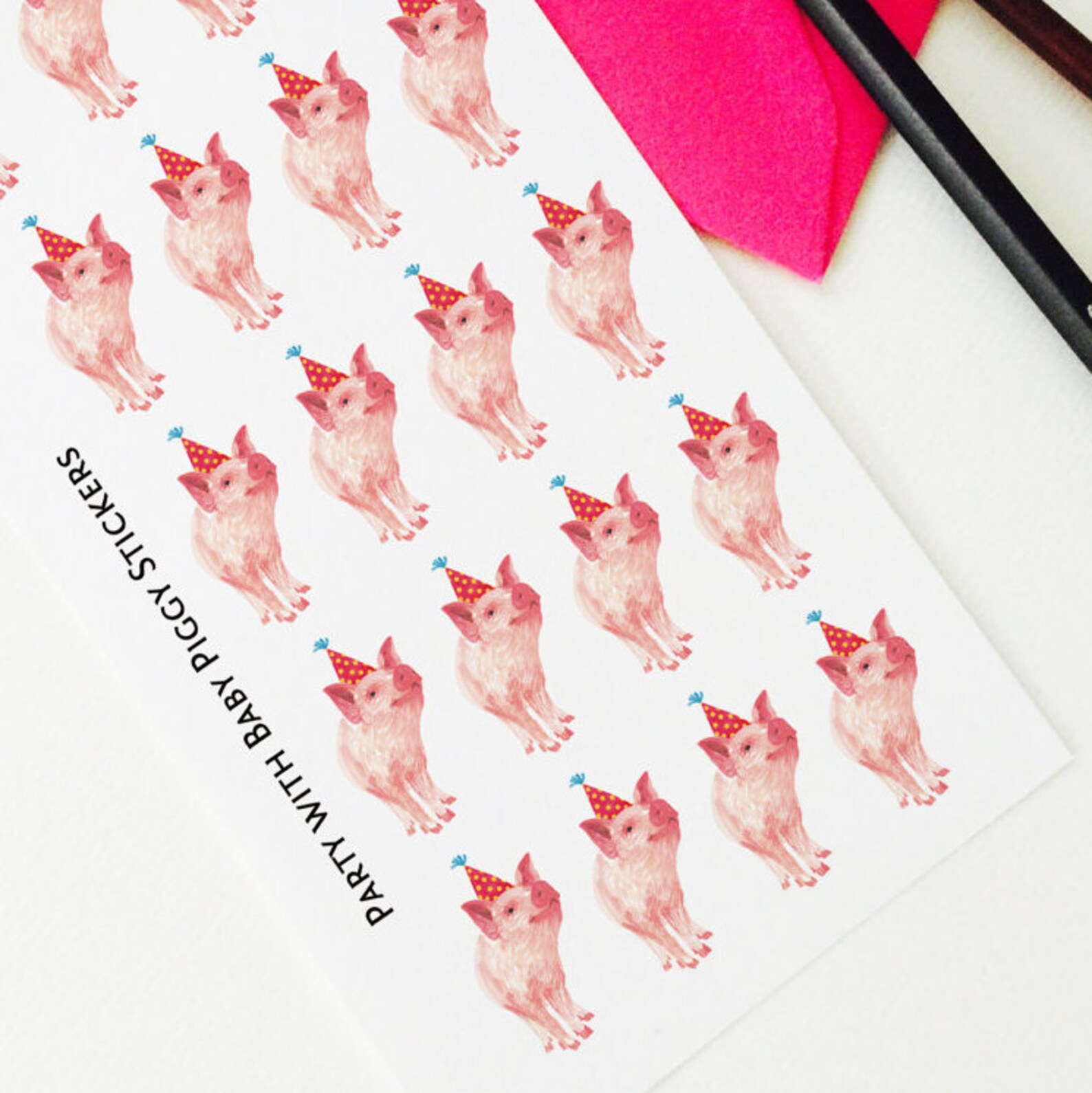 Party With Baby Piggy Stickers, Animal Stickers, Planning Decoration ...