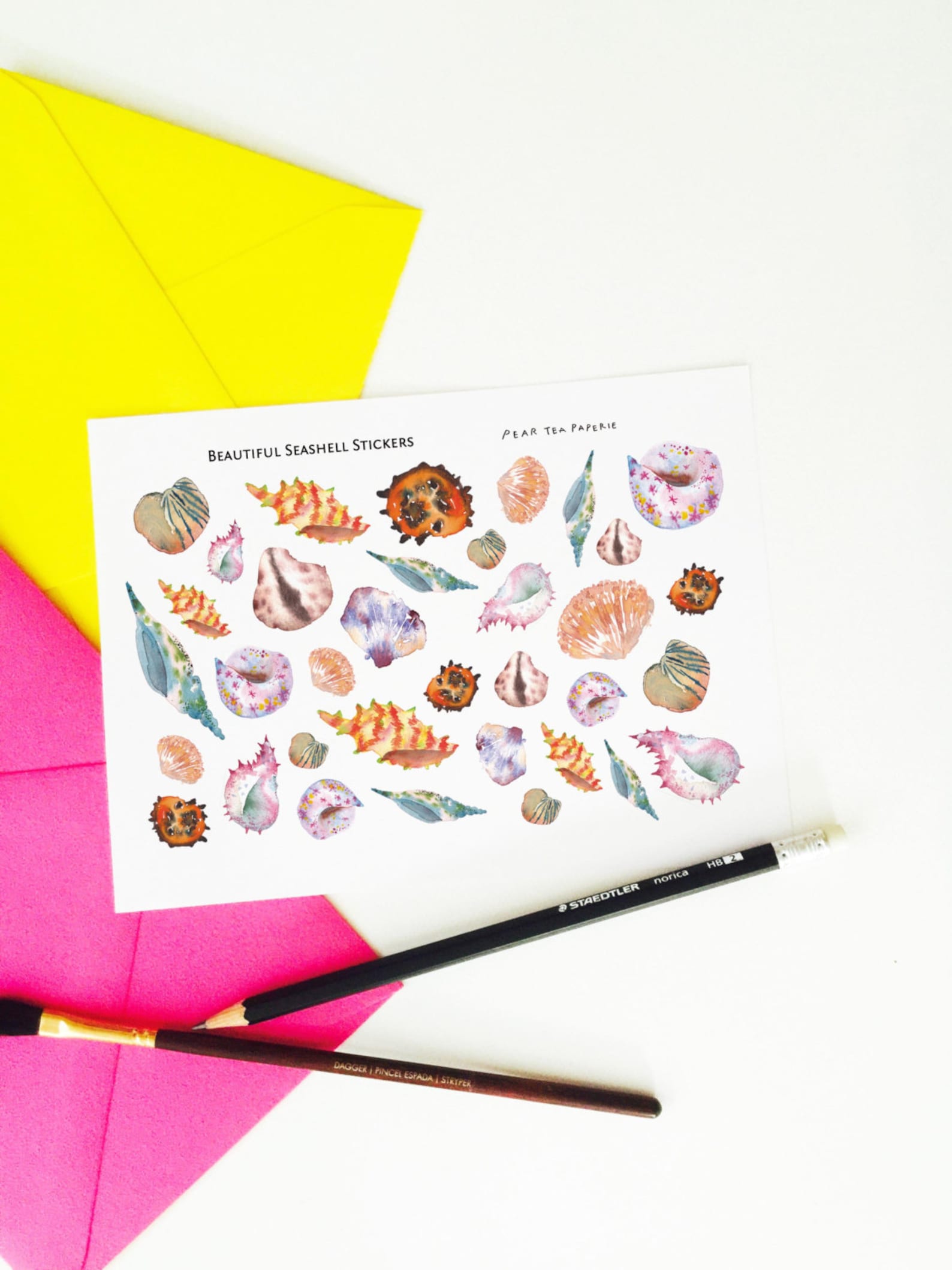 Beautiful Seashell Stickers, Seashell Stickers, Planning Stickers, Erin ...